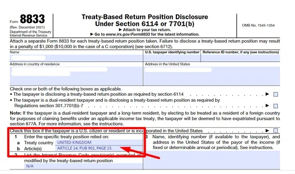 U.S. Tax Form 8833 Guidelines | Expat US Tax